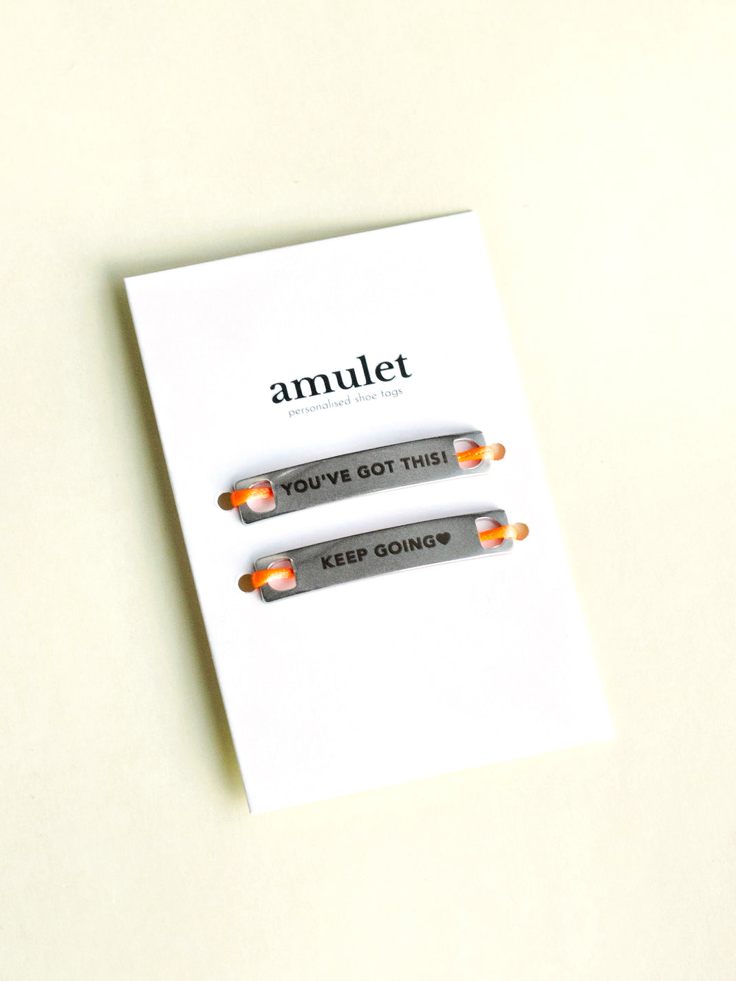 My Amulet | Motivational Shoe Tags | Personalised Running Gift